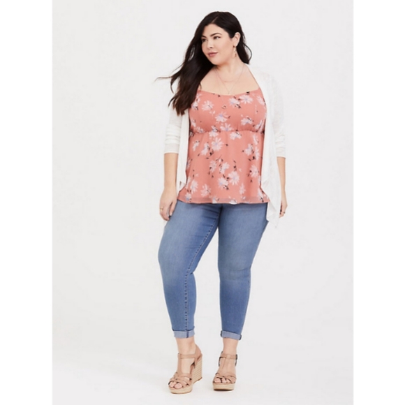 torrid | Tops | Torrid Pink Coral Floral Chiffon Lined Babydoll Smocked ...